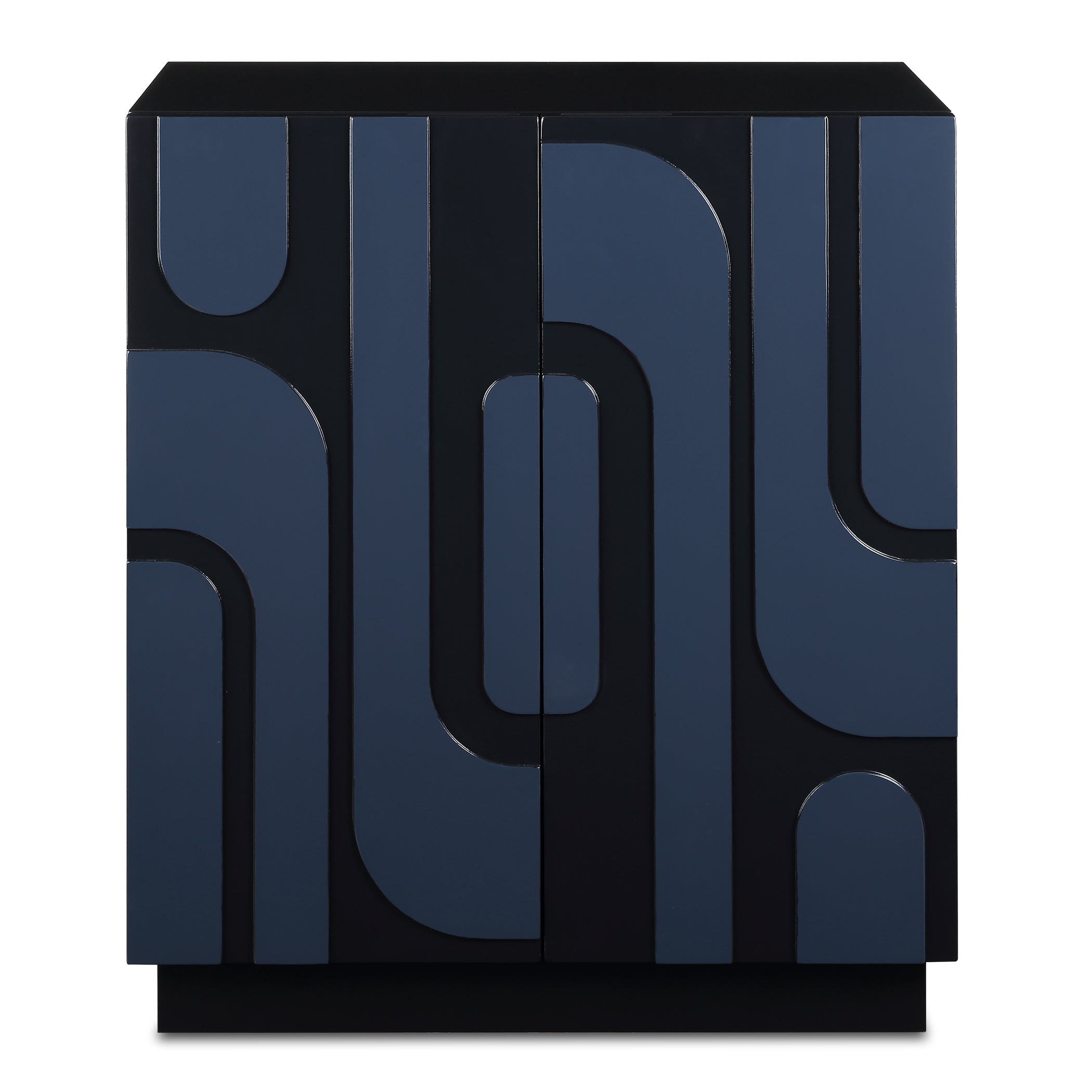 Accent Cabinets - Valeria 2 Door Glossy Blue Cabinet