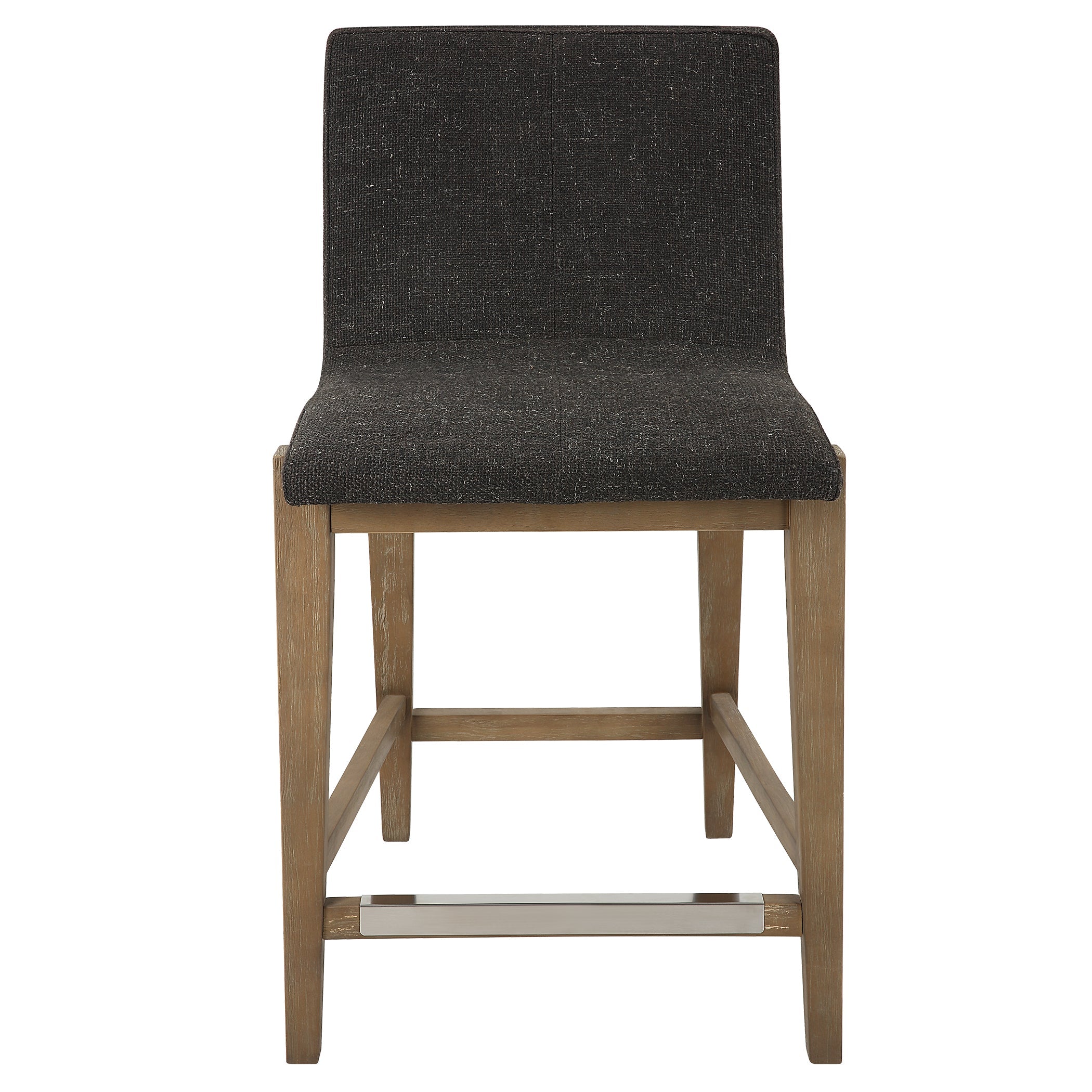 Klemens Chocolate Counter Stool - Comfortable Padded Seat, Birch Wood Frame