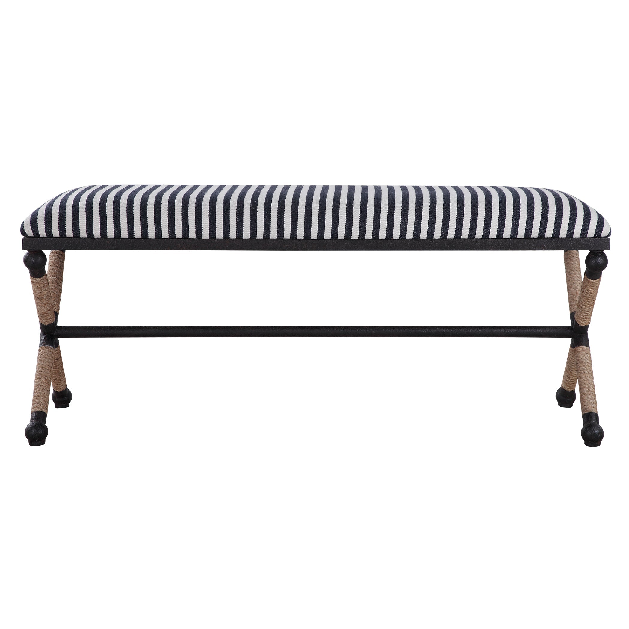 Rustic Iron Bench - Braddock Striped Design