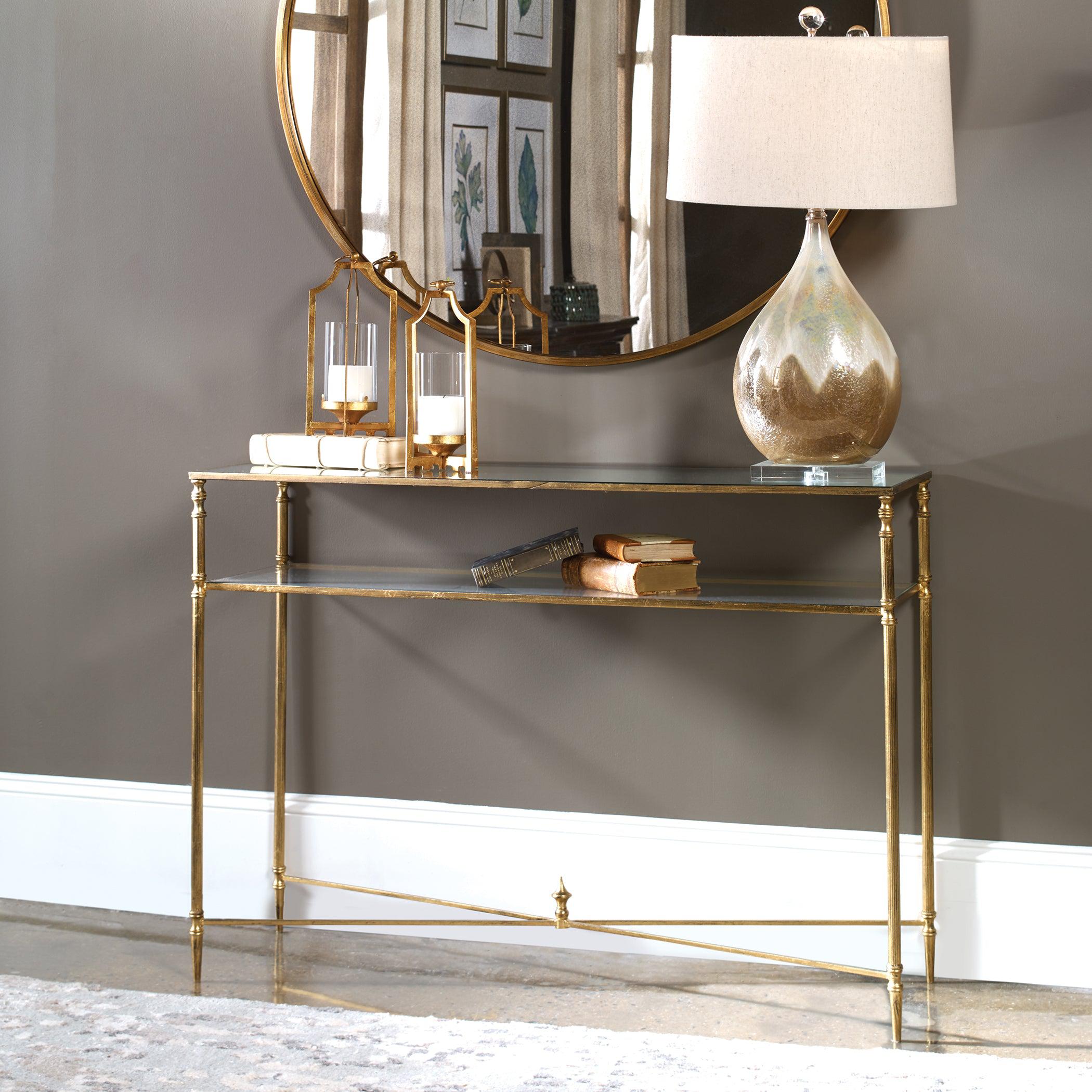 Henzler Mirrored Glass Console Table | Designer Console Table