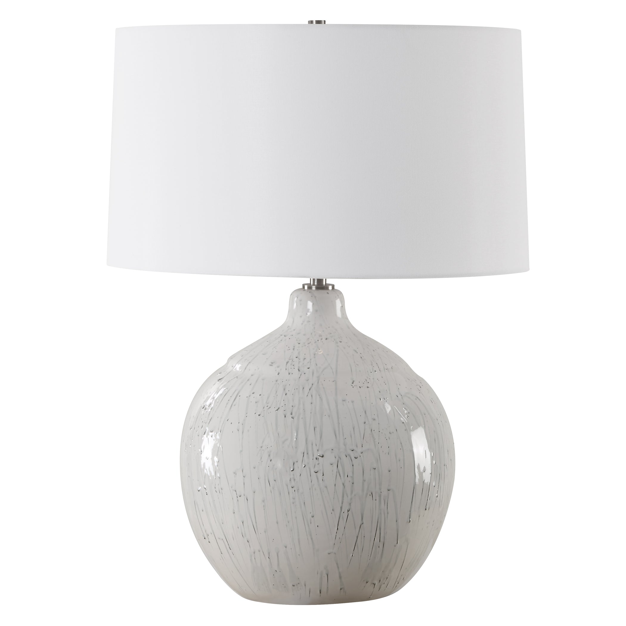 Lighting - Dribble White Glaze Table Lamp