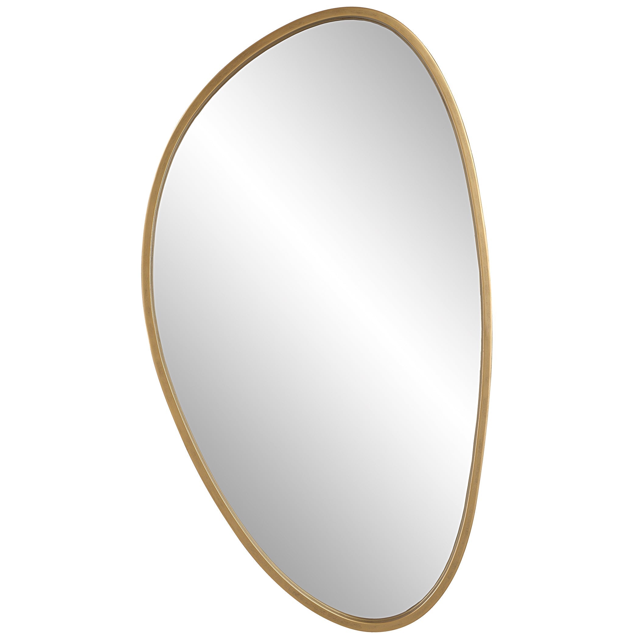 Aged Gold Mirror: Boomerang Design with Modern Petite Iron Frame