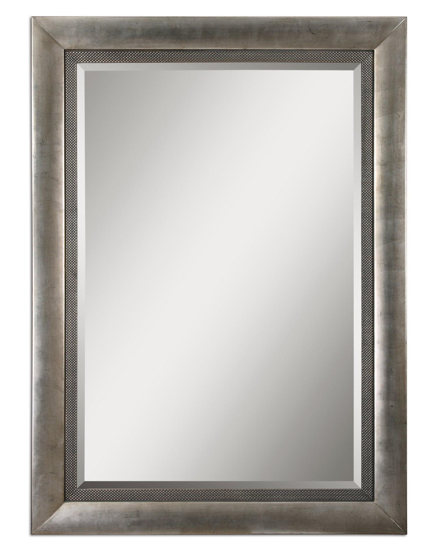 Antique Silver Mirror | Wood Frame | Decorative Gilford Mirror