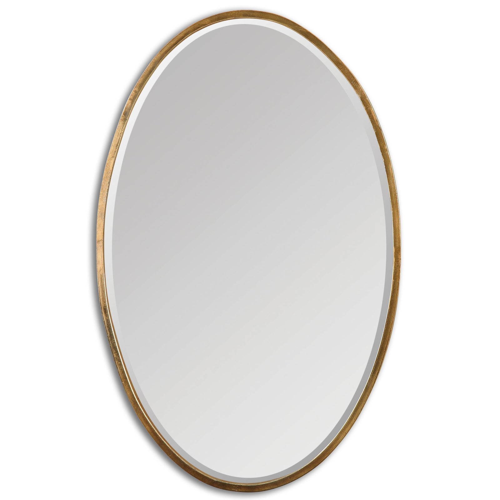 Uttermost Herleva Gold Oval Mirror - Hand Forged, Antiqued Gold Frame