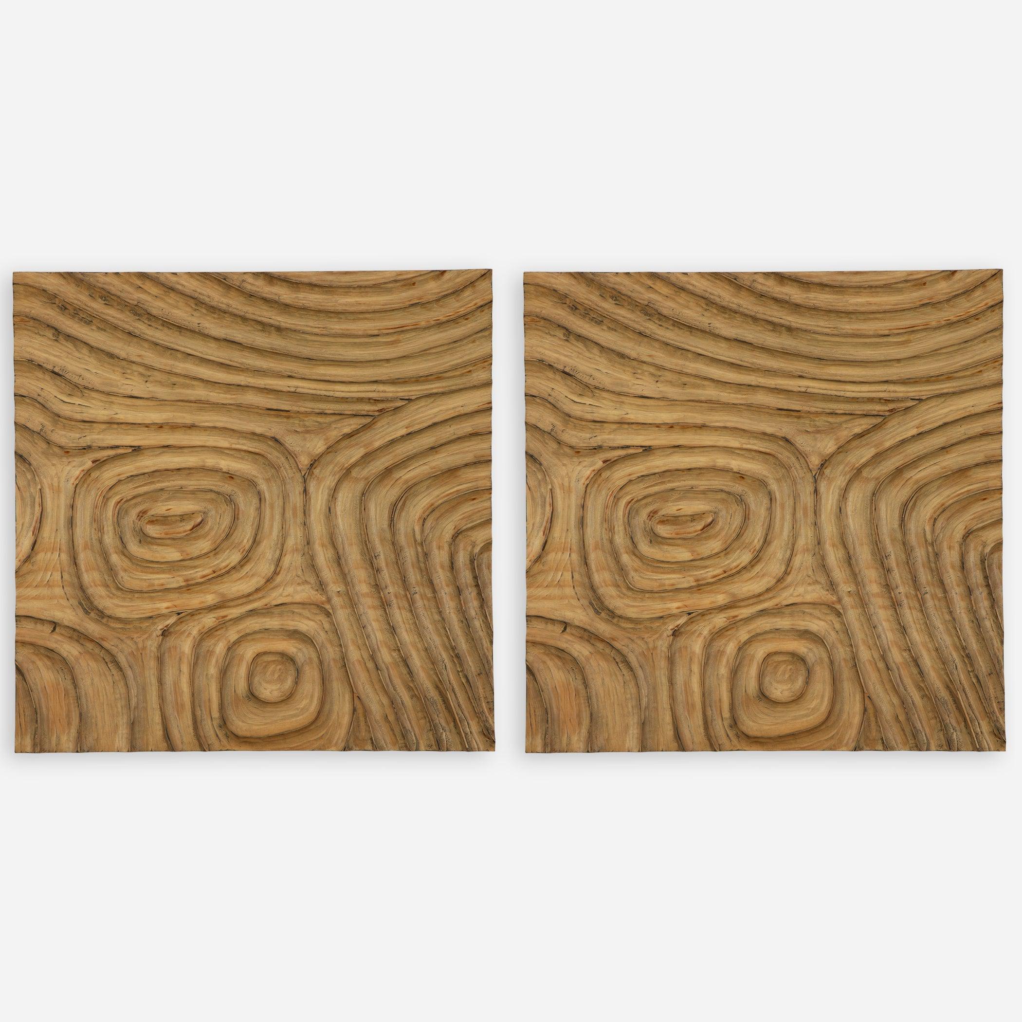 Channels Wood Wall Decor | Hand Carved Solid Pine