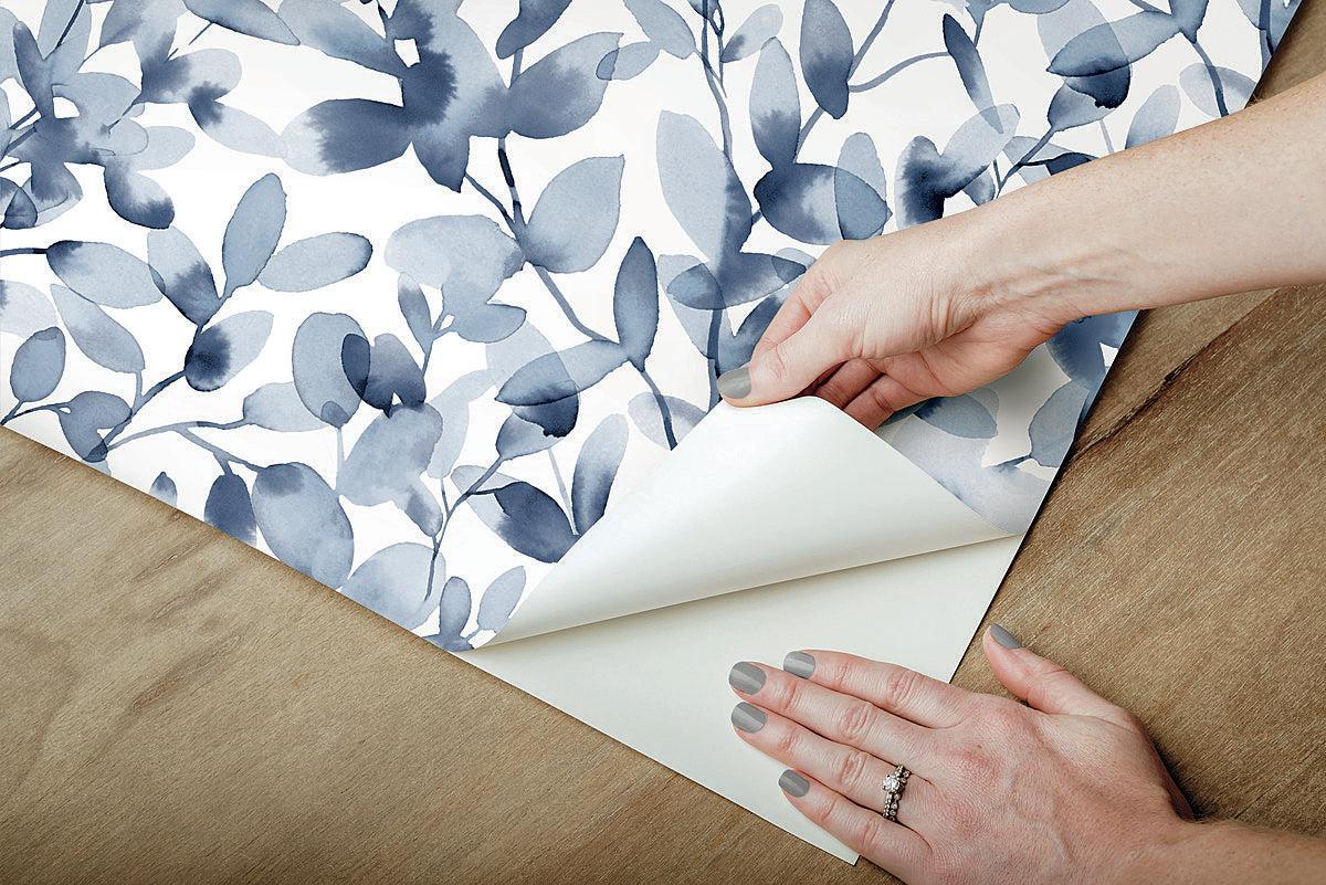 Peel and Stick Wallpaper | Botany Vines Design | Blue