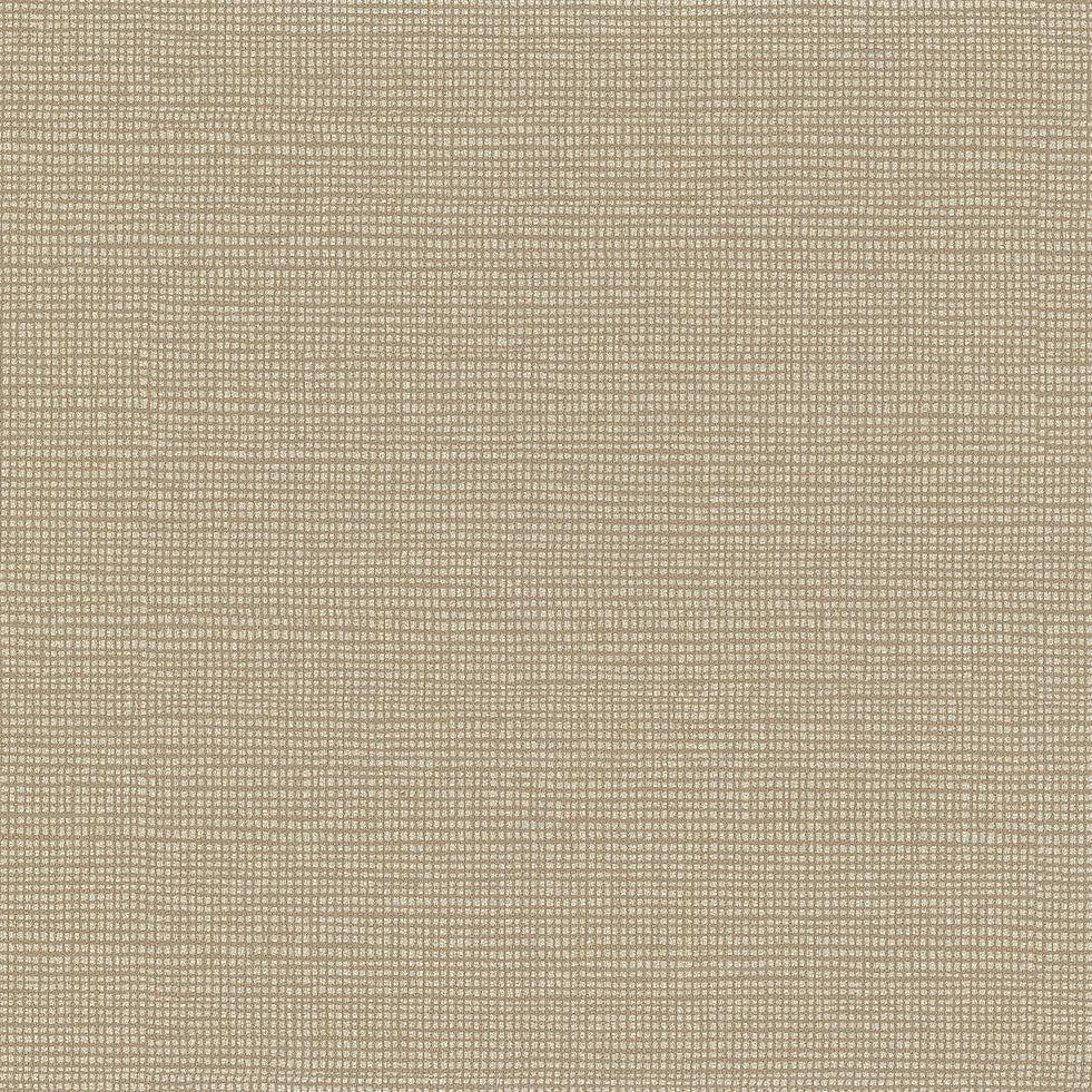 Modern Linen Wallpaper in Brown | Metallic and Elegant