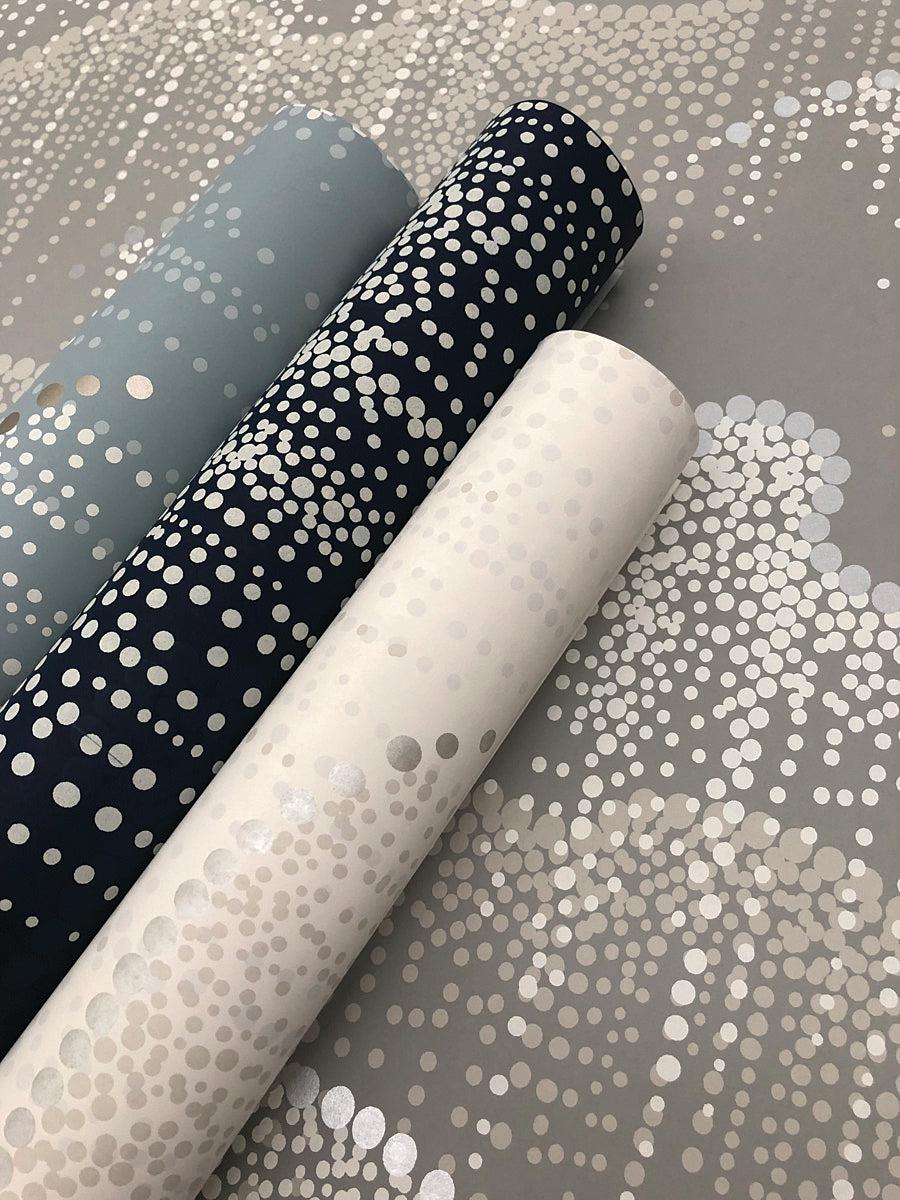 Floral Modern Wallpaper in Grey - Moonlight Pearls Design by Candice Olson