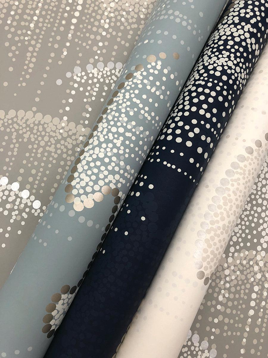 Floral Modern Wallpaper in Grey - Moonlight Pearls Design by Candice Olson