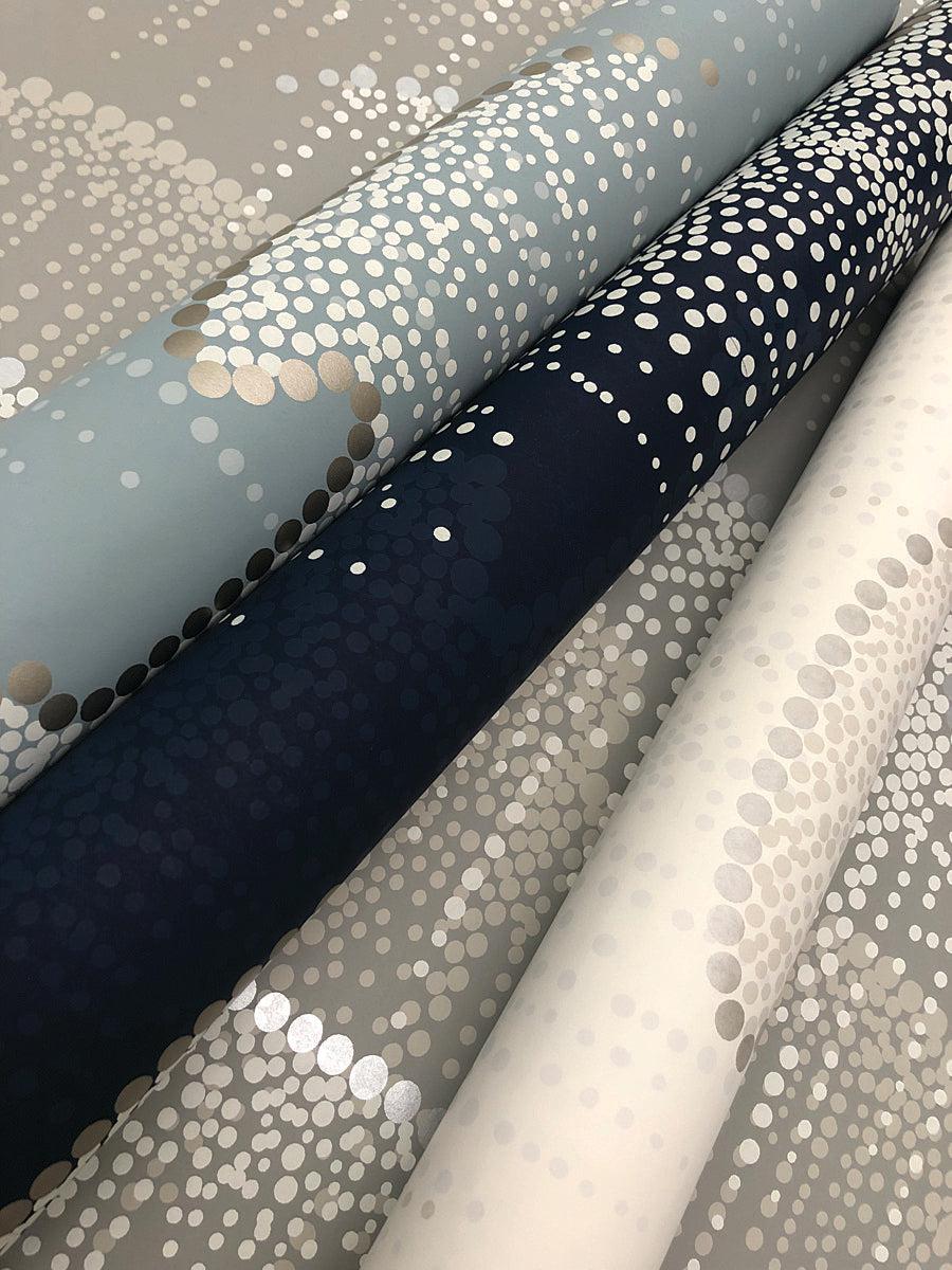 Floral Modern Wallpaper in Grey - Moonlight Pearls Design by Candice Olson