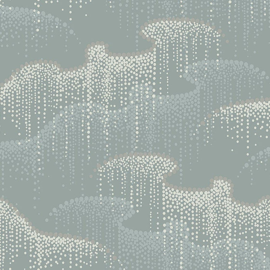 Floral Modern Wallpaper in Grey - Moonlight Pearls Design by Candice Olson