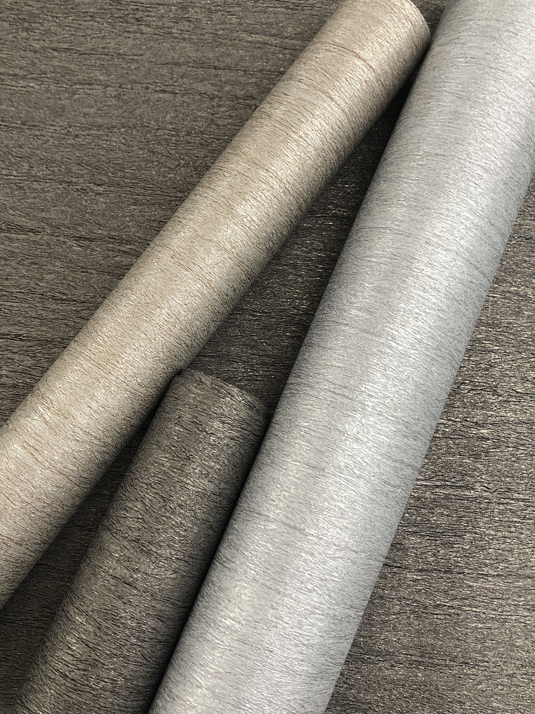 Metallic Wallpaper - Natural Texture in Silver & Brown | Home Decor
