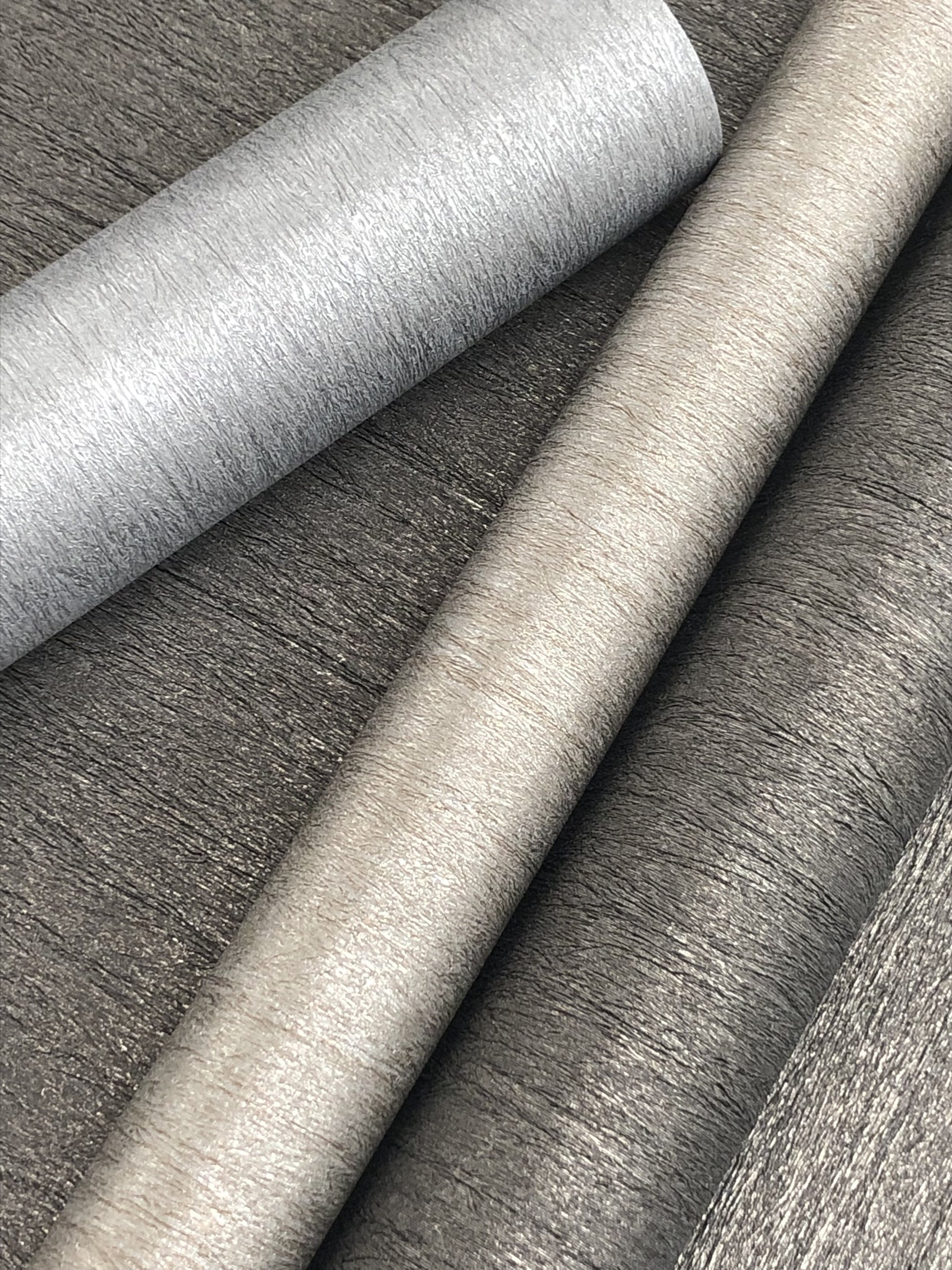 Metallic Wallpaper - Natural Texture in Silver & Brown | Home Decor