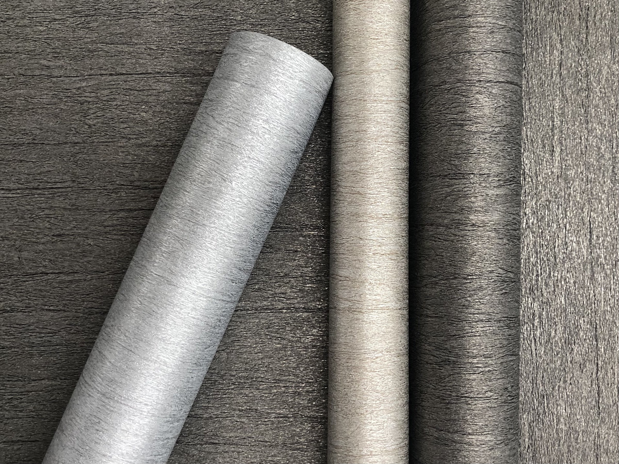 Metallic Wallpaper - Natural Texture in Silver & Brown | Home Decor