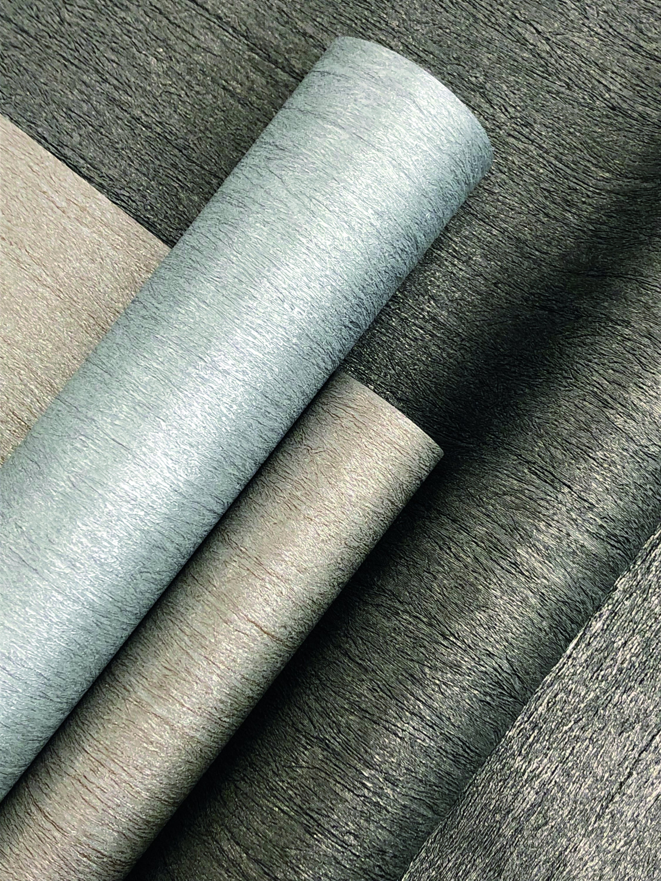 Metallic Wallpaper - Natural Texture in Silver & Brown | Home Decor