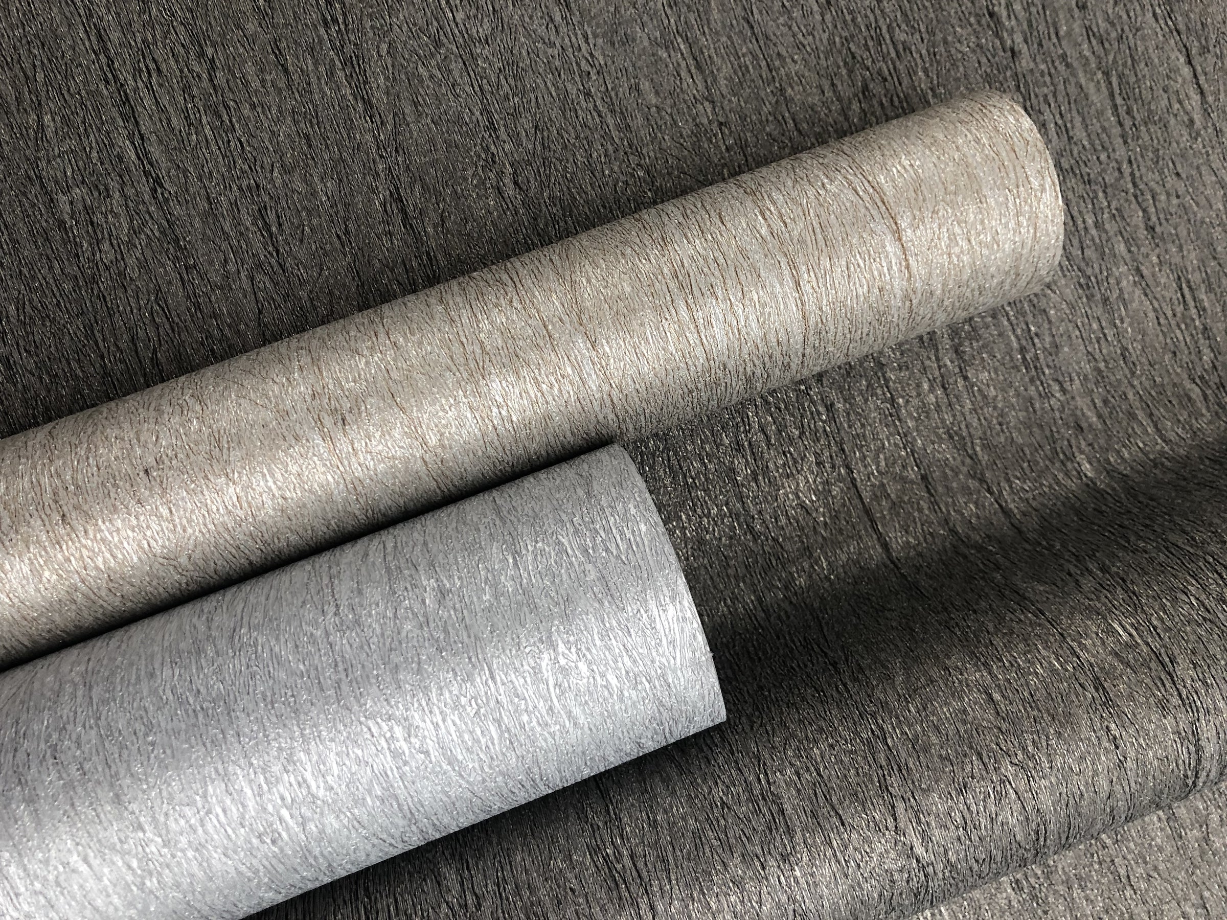 Metallic Wallpaper - Natural Texture in Silver & Brown | Home Decor