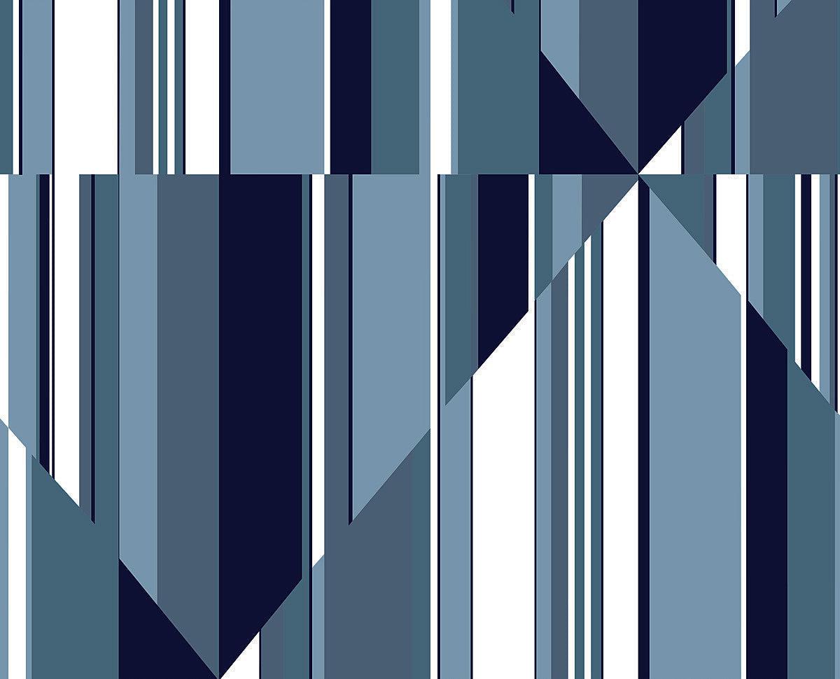 Pinwheel Stripe Wall Mural in Blue | Home Decor | Interior Design