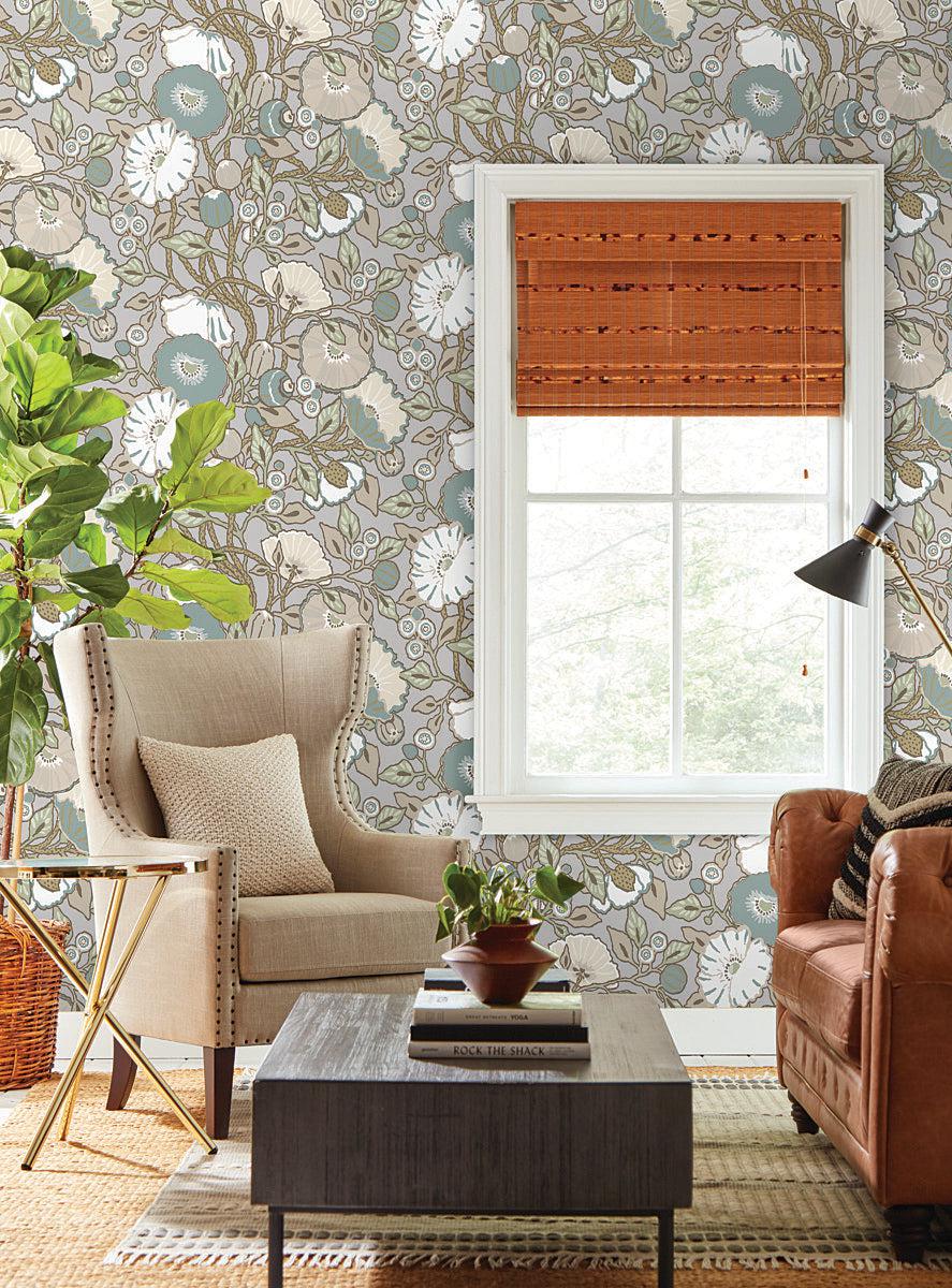 Vincent Poppies Peel and Stick Wallpaper - Floral Home Decor