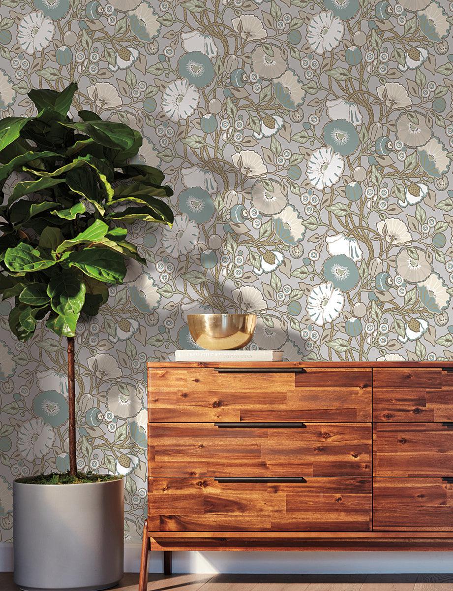 Vincent Poppies Peel and Stick Wallpaper - Floral Home Decor