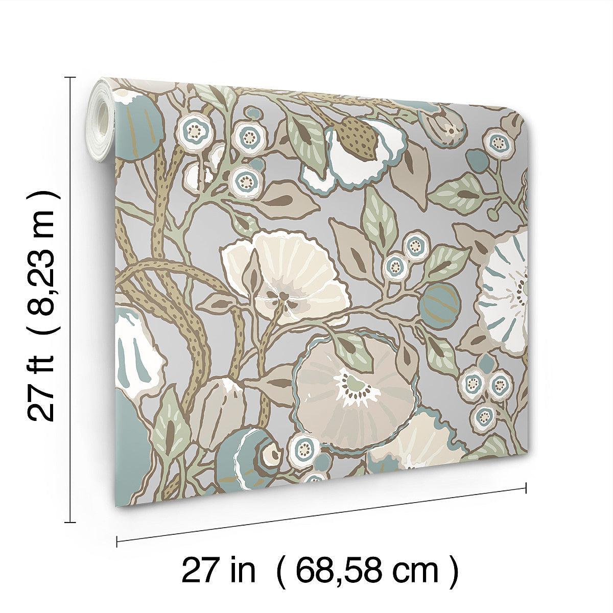 Vincent Poppies Peel and Stick Wallpaper - Floral Home Decor
