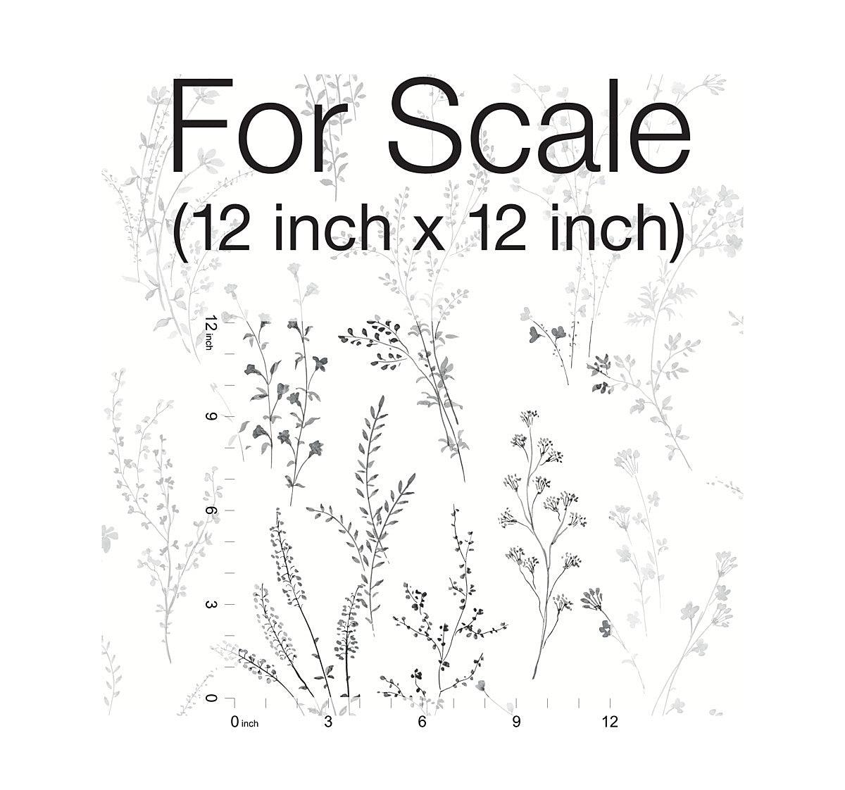 Black and White Wallpaper | Modern Wildflower Sprigs Design